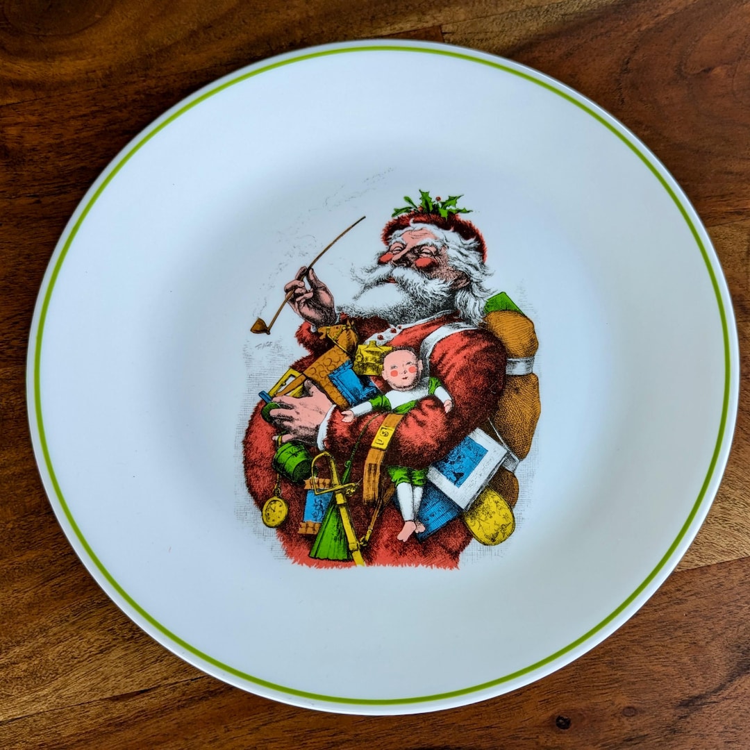 Vintage CORNING Designs Corelle Old World Santa Plate - Etsy