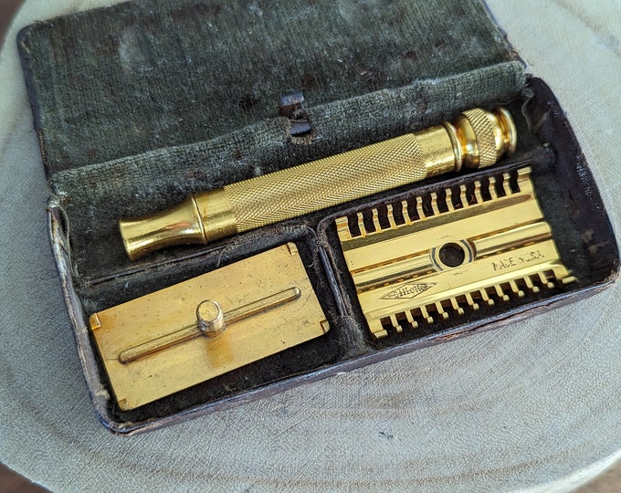 Antique GILLETTE Gold Ball End Tech Safety Razor With Original Case - Etsy