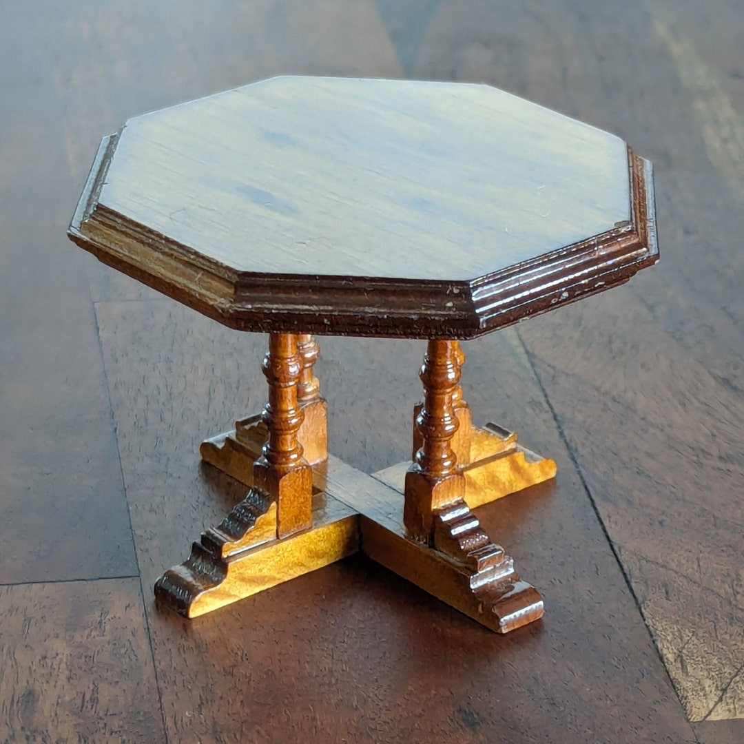 Vintage ROC Miniature Dollhouse Decorative Octagonal Dining Table - Etsy