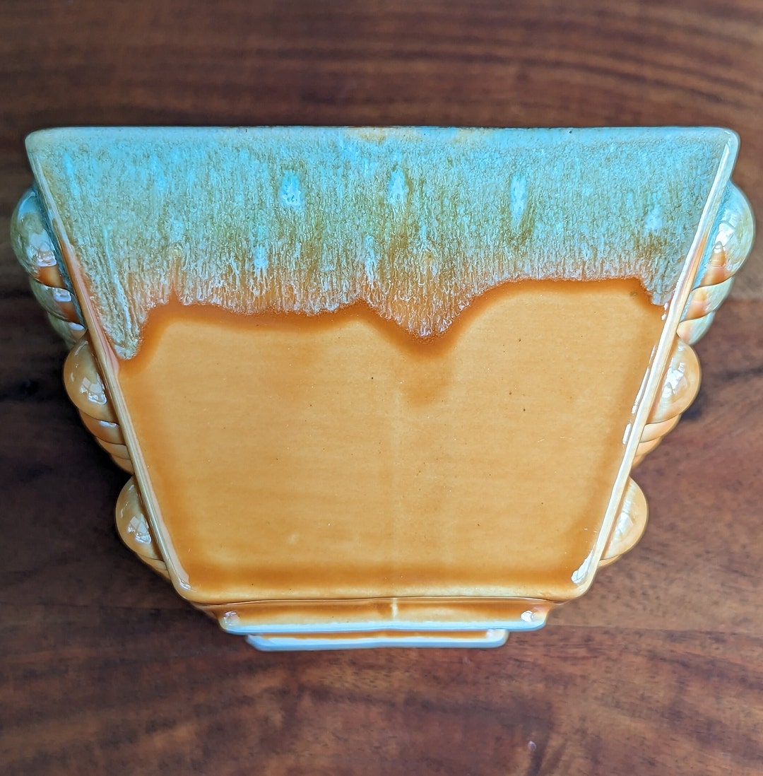 Vintage COOKSON Pottery Drip Glaze Bubble Planter in Orange - Etsy