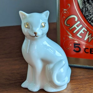 Vintage LENOX Sitting Kitty Cat Figurine With Gold Detail - Etsy