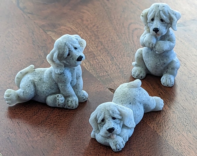 Vintage Quarry Critters Mini Puppy Dog Figurines - Etsy