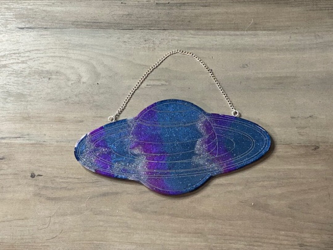 Galaxy Saturn Space Stars Planets Resin Home Decor Saturn Wall Hanging ...