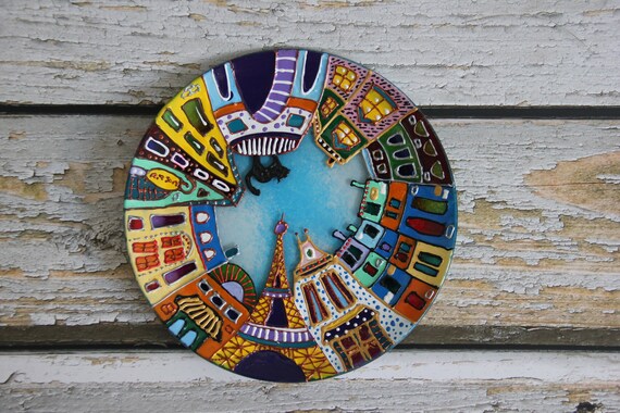 Art & Collectibles Collectible Plates Gift Handmade Patterned Plates ...