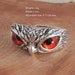 Owl Eye Ring Sterling Silver Owl Eyes Ring Sterling Silver - Etsy