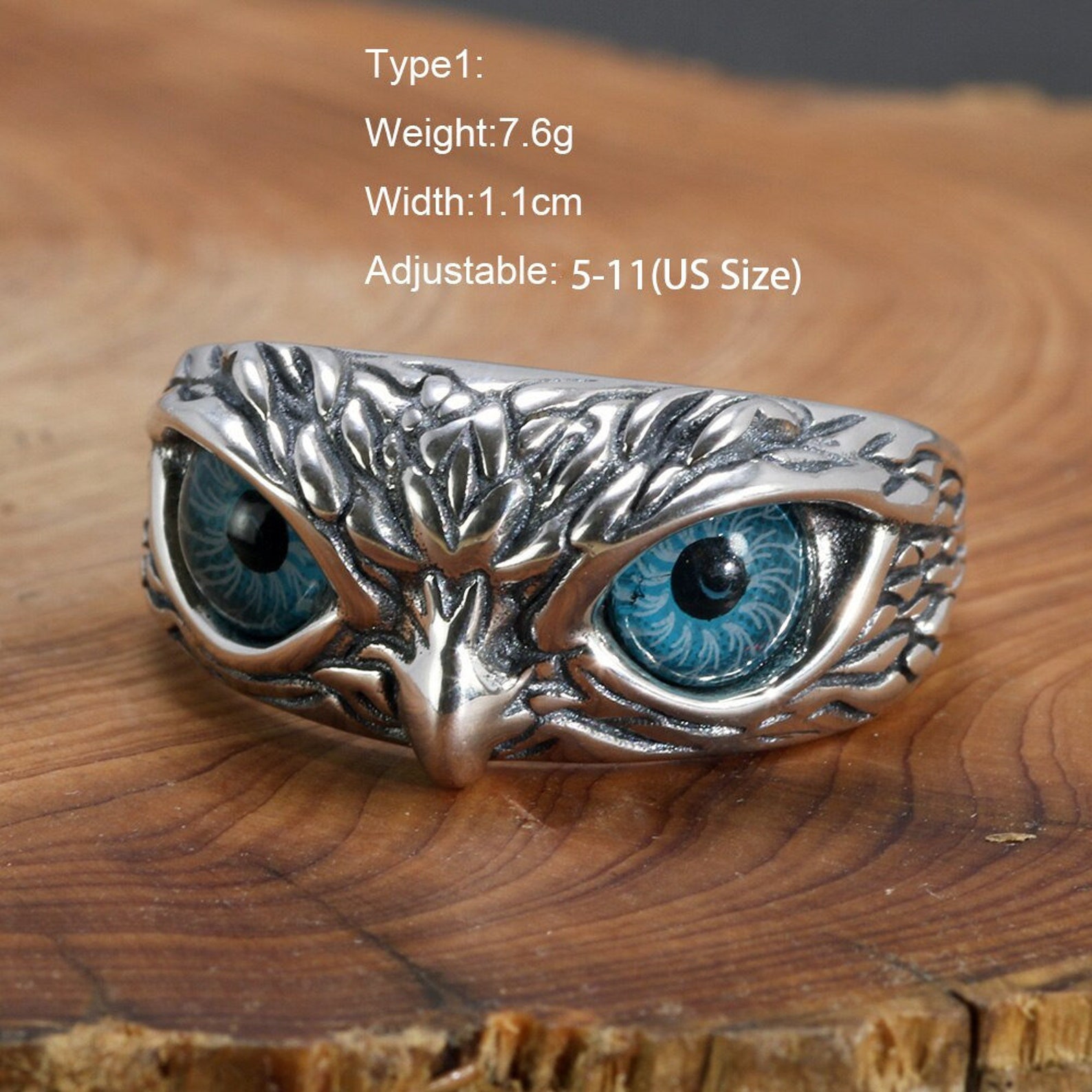 Owl Eye Ring Sterling Silver Owl Eyes Ring Sterling Silver - Etsy