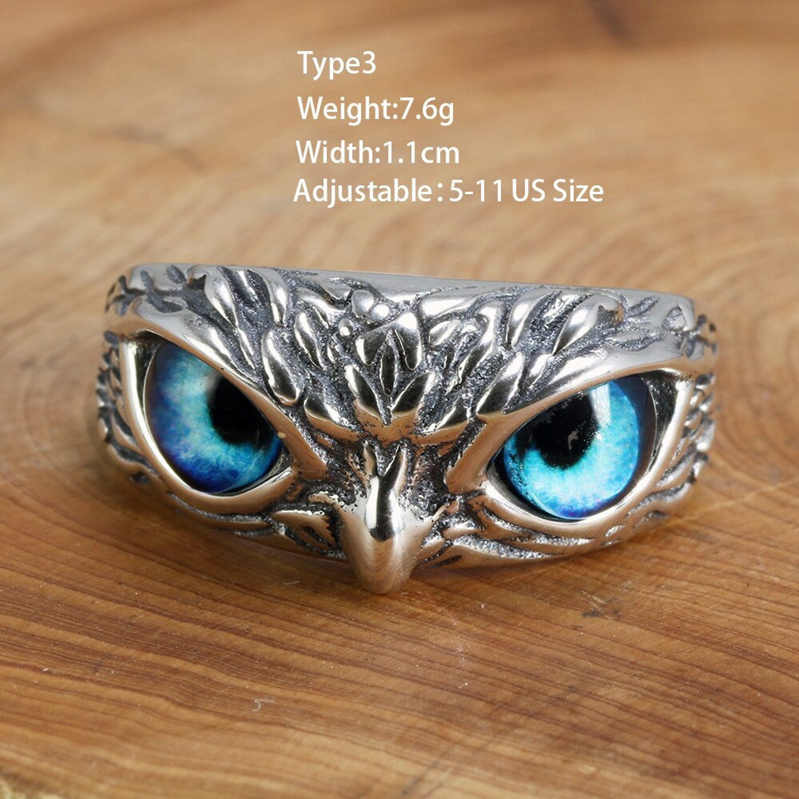 Owl Eye Ring Sterling Silver Owl Eyes Ring Sterling Silver - Etsy
