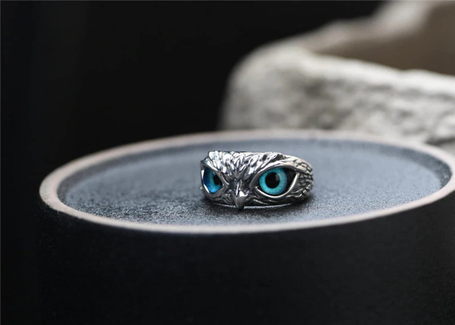 Owl Eye Ring Sterling Silver Owl Eyes Ring Sterling Silver - Etsy
