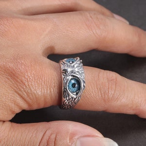 Owl Eye Ring Sterling Silver Owl Eyes Ring Sterling Silver - Etsy
