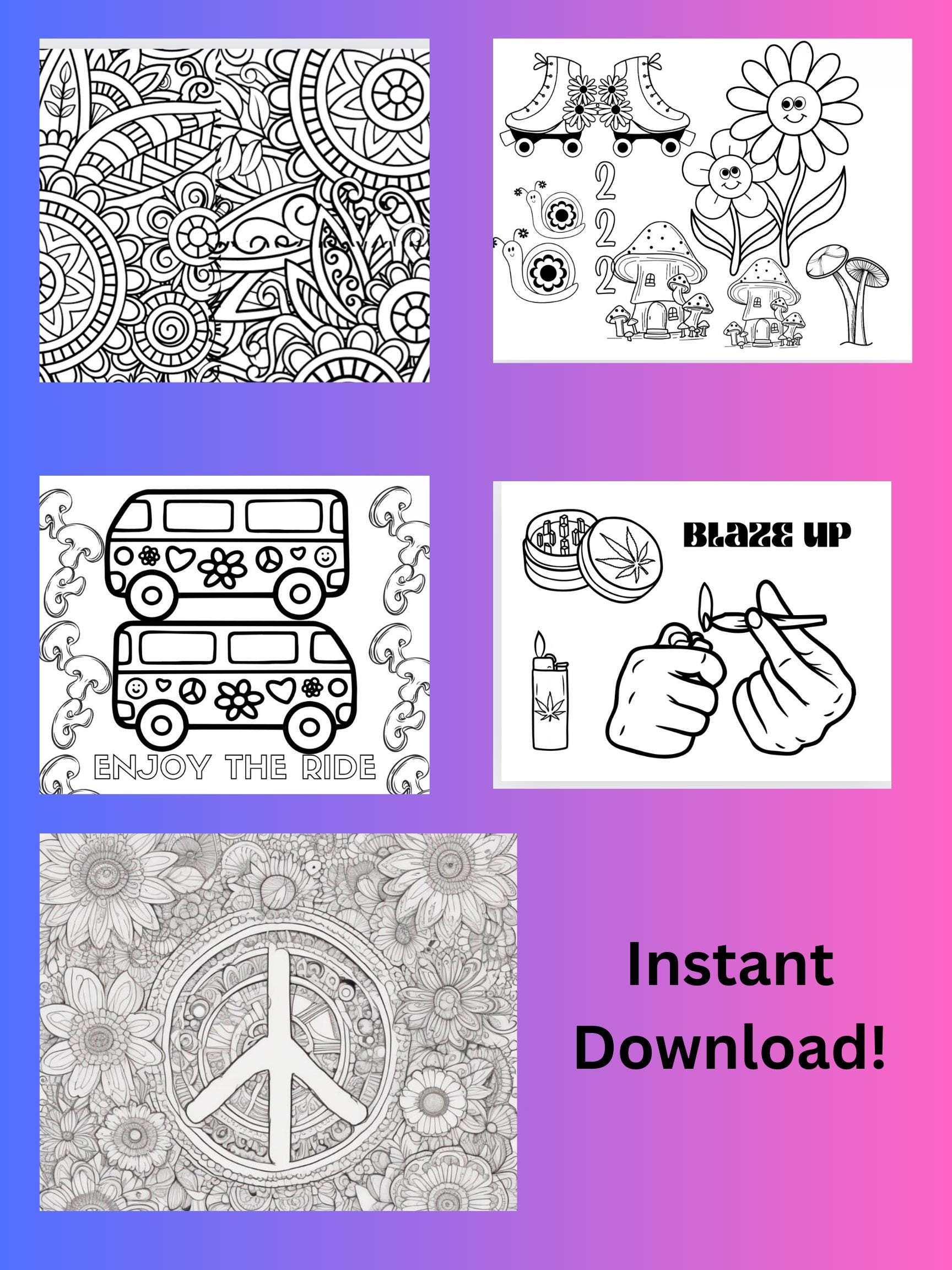 Adult Coloring Pages Stoner Coloring Book activities for Stoners Stress ...