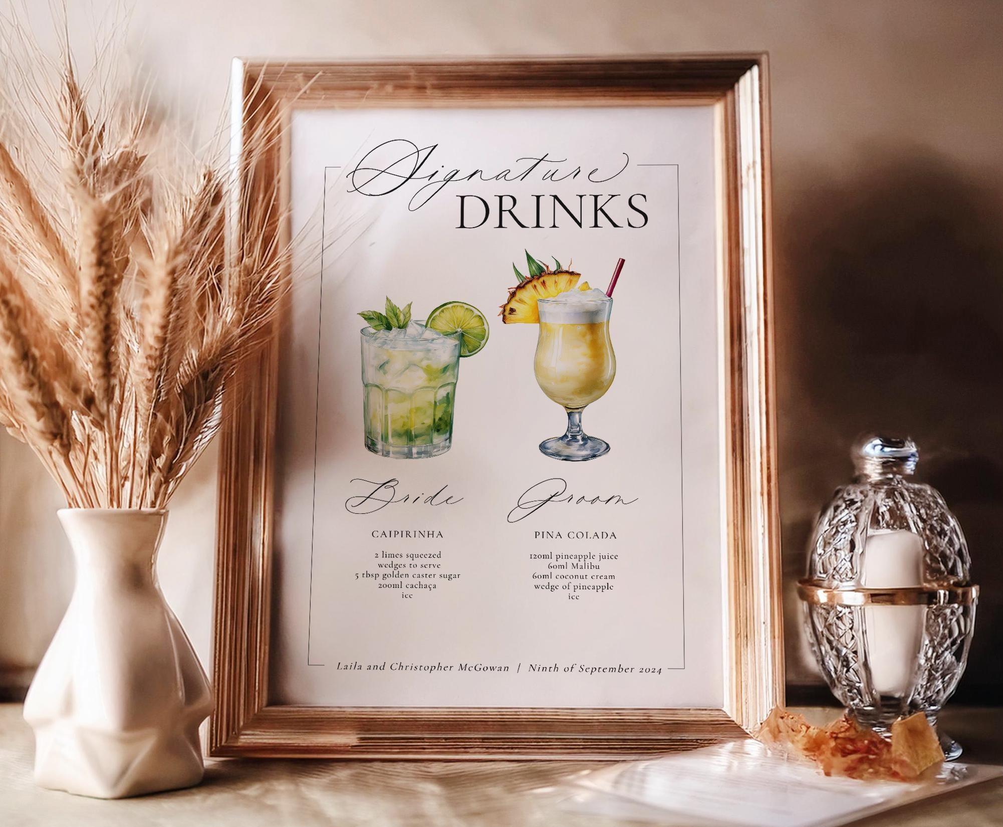 Printable Cocktail Bar Menu Template | Instant Download Template ...