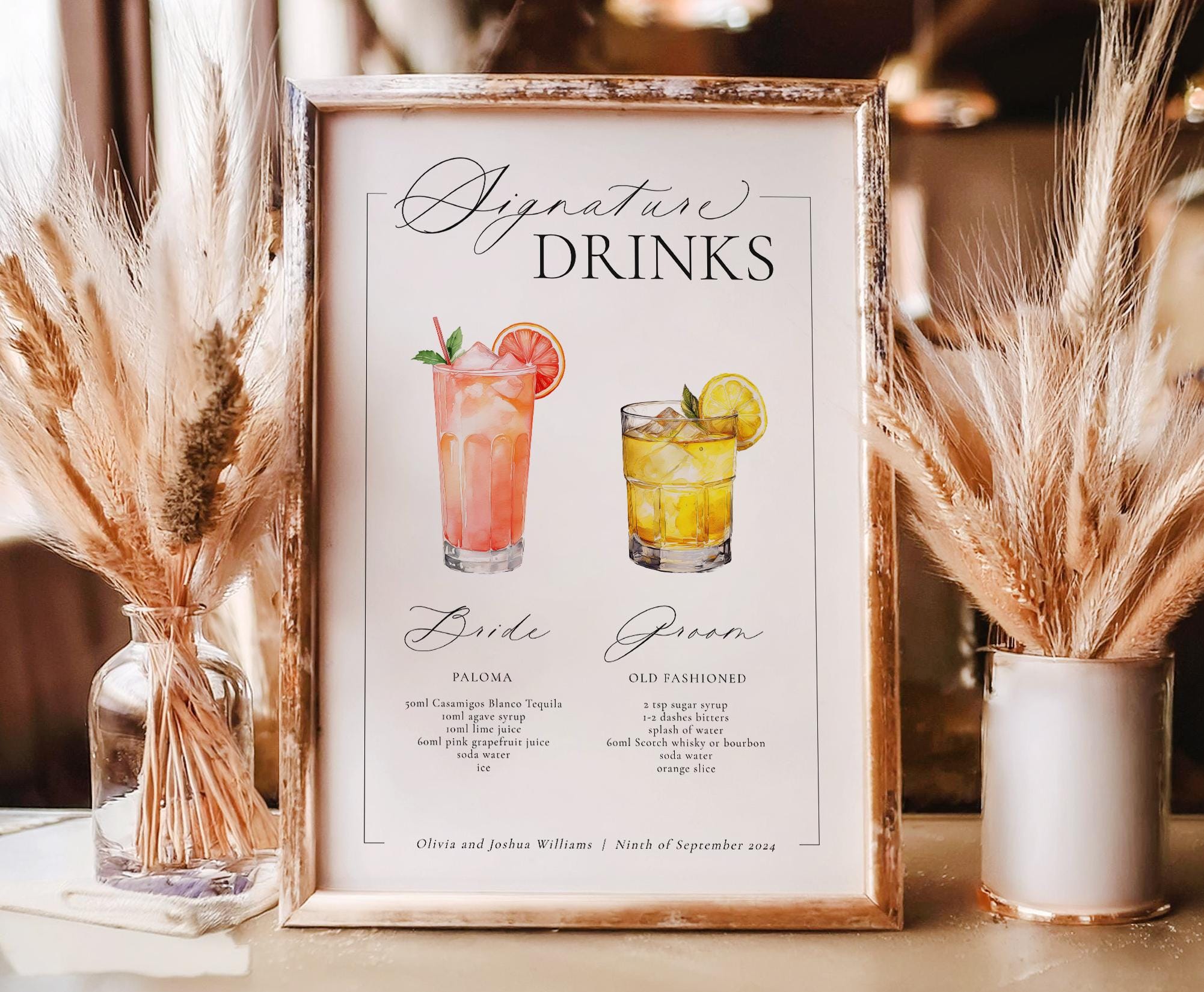 Printable Cocktail Bar Menu Template | Instant Download Template ...