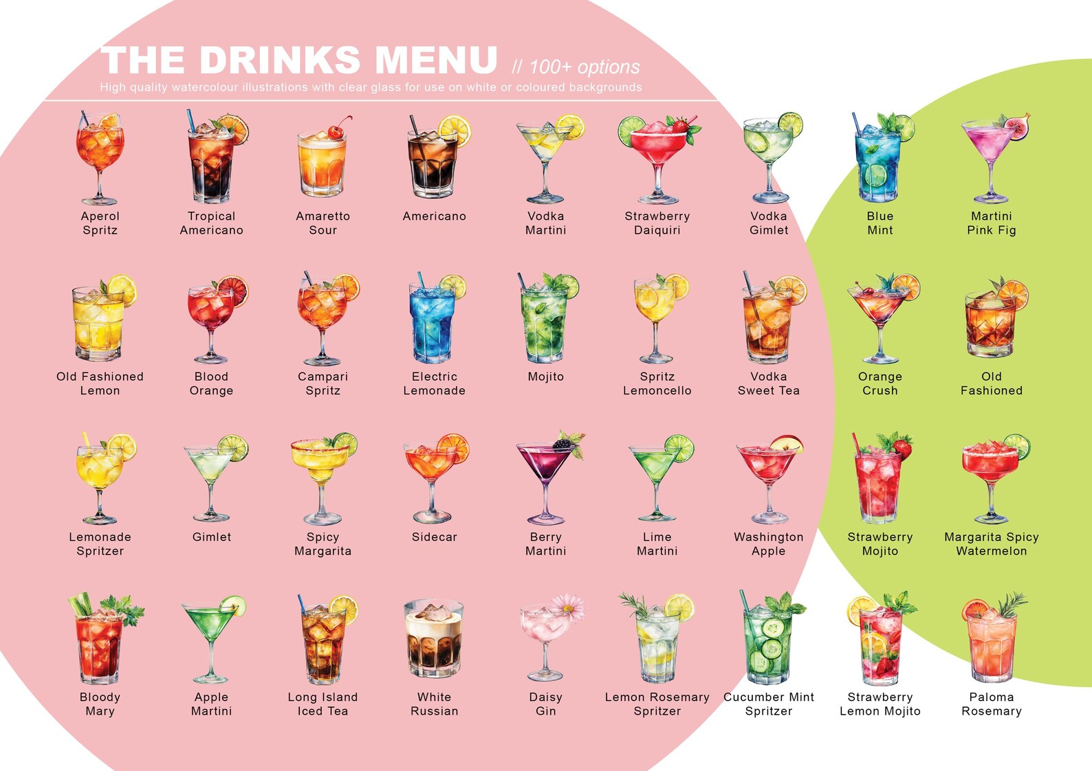 Signature Drinks Main Bar Menu Template, Instant Download Signage ...