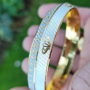 Khanda Kara Two Tone Silver Gold Plated Kada Sikh Singh Kaur Khalsa ...