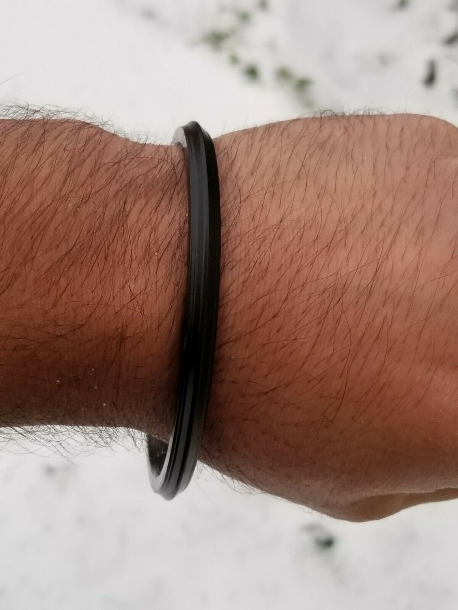 Black Sarbloh Iron Kada one Edge Smooth Sikh Singh Kaur Khalsa | Etsy