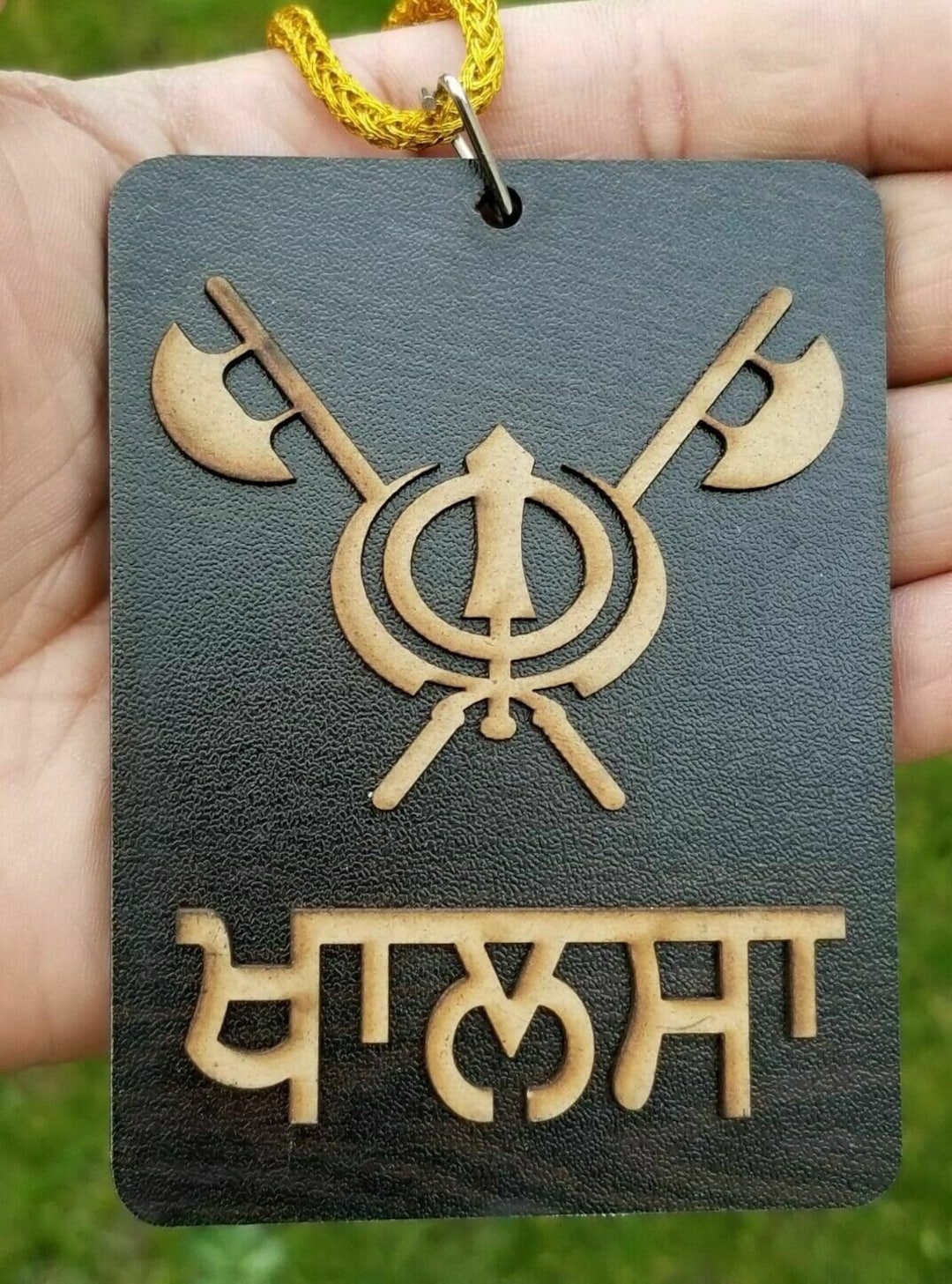 Punjabi Sikh Wooden Khalsa Khanda Gandasi Pendant Evil - Etsy