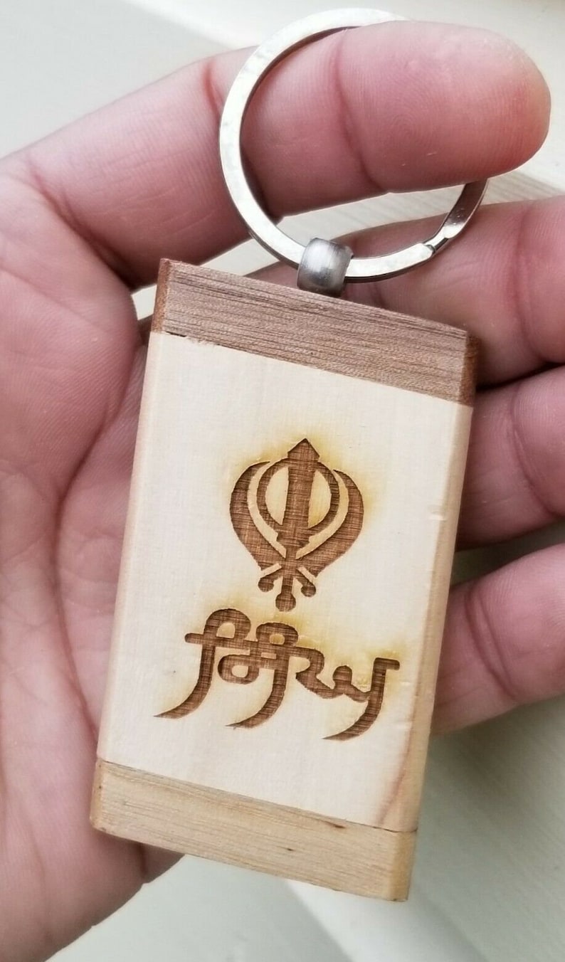 Sikh punjabi word singh khanda sikhi kaur khalsa wood key | Etsy
