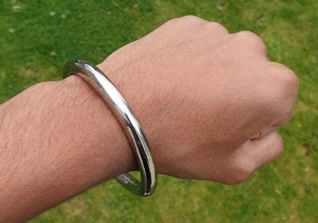 Stainless Steel Kara Round Smooth Sikh Bangle Singh Kaur - Etsy
