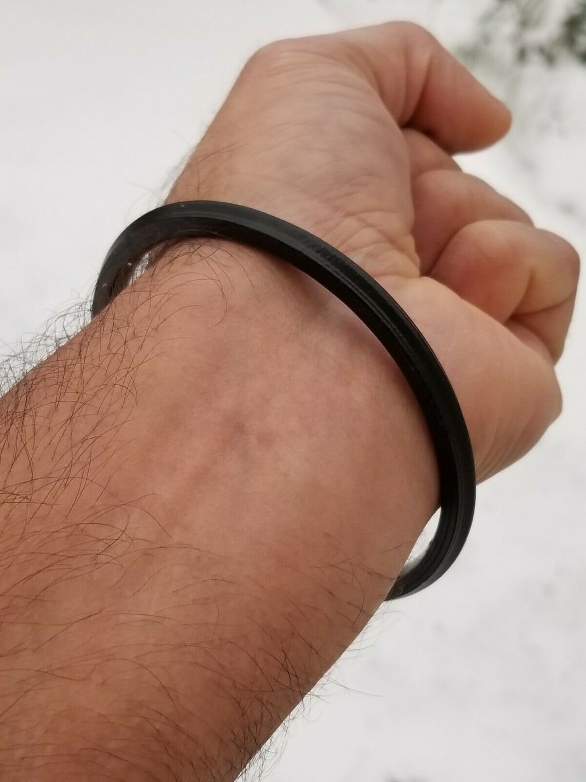 Black Sarbloh Iron Kada one Edge Smooth Sikh Singh Kaur Khalsa | Etsy