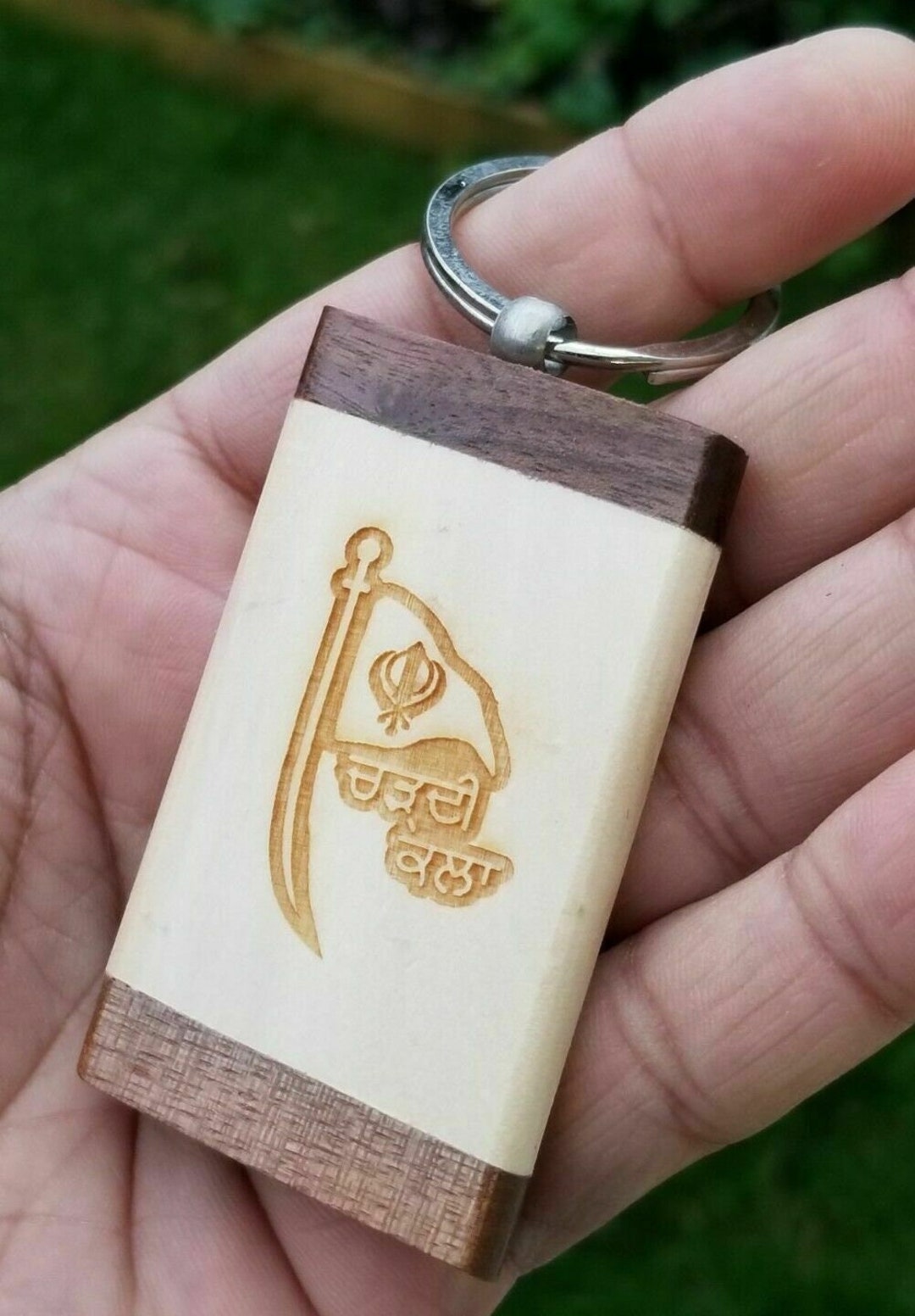 Sikh Flag Punjabi Word Chardi Kala Singh Kaur Khalsa Wood Key - Etsy