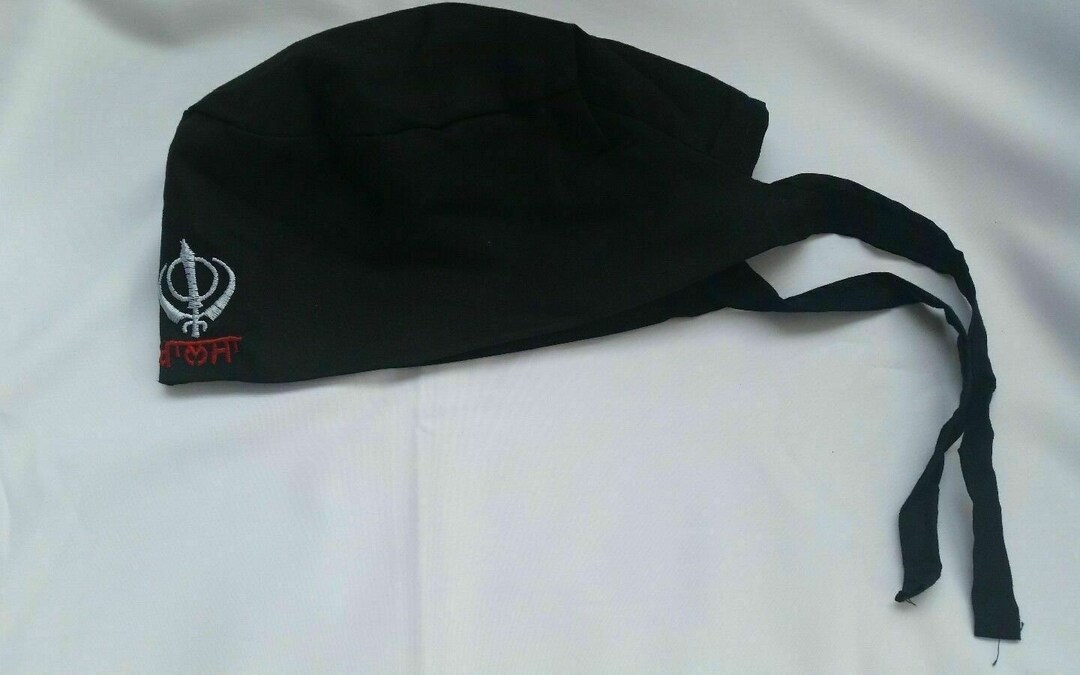 Sikh Punjabi Turban Patka Pathka Singh Khanda Bandana Head Wrap Black ...