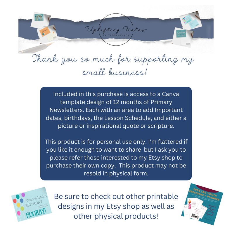 LDS Primary Newsletter Templates | Canva Newsletter Templates - Etsy
