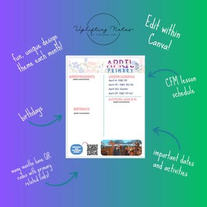 LDS Primary Newsletter Templates | Canva Newsletter Templates - Etsy