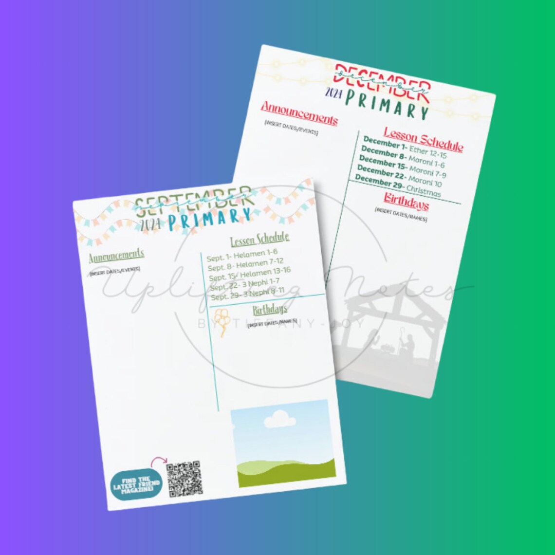 LDS Primary Newsletter Templates Canva Newsletter Templates - Etsy