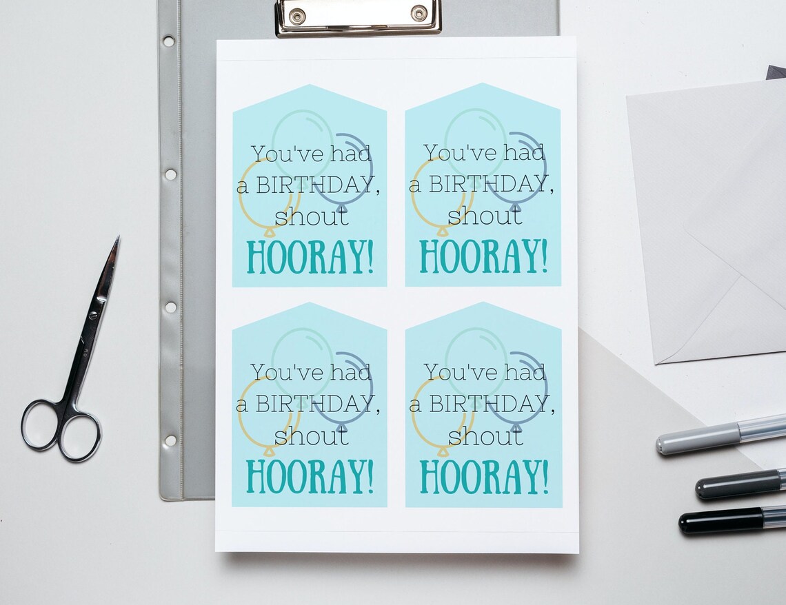 Birthday Gift Tag Printable | LDS Primary Birthday | Blue Birthday ...