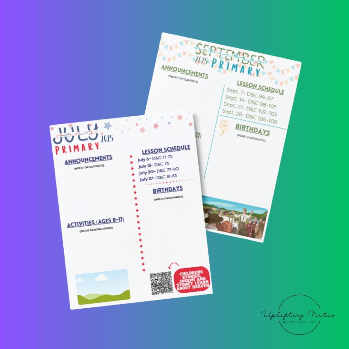 LDS Primary Newsletter Templates | Canva Newsletter Templates - Etsy