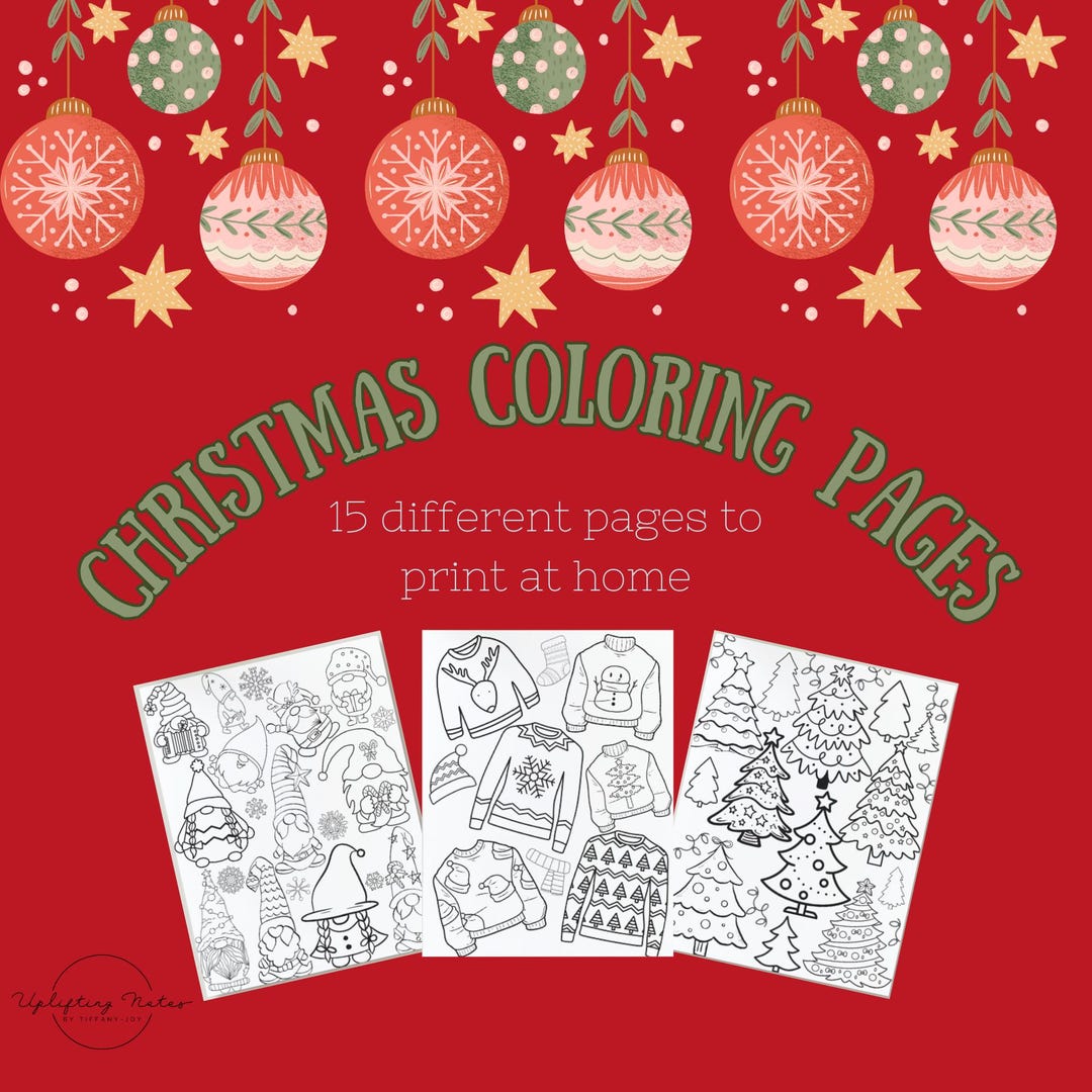 Printable Christmas Coloring Pages - 15 Festive Designs - Etsy