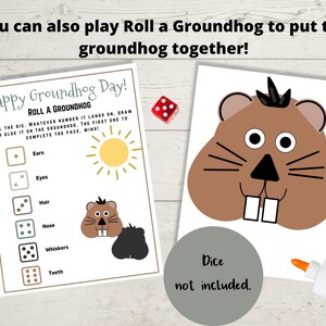Groundhog Day Kids Activity - Roll A Groundhog Game, Children's Ground ...