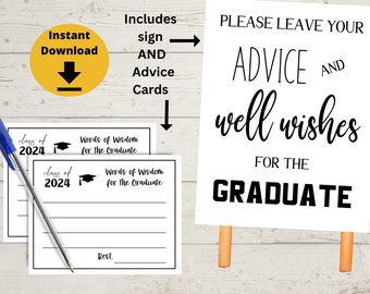 Graduation Advice Cards, Wishes for the Graduate, Class of 2024 ...