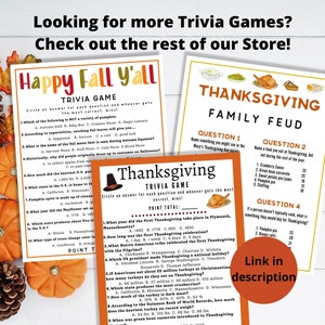 Thanksgiving Trivia Game - Thanksgiving Trivia, Friendsgiving Trivia ...