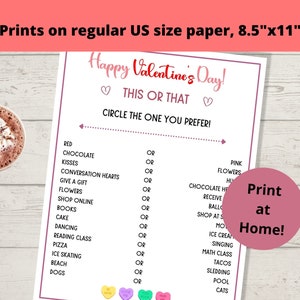 Valentine's Day This or That Game - Valentine Would You Rather ...