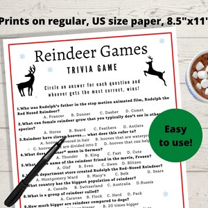 Reindeer Games Trivia - Christmas Trivia Game, Kids Christmas Game ...