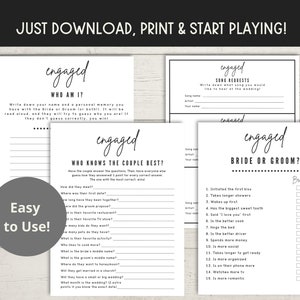 Engagement Party Games - Engagement Party Bundle, Couples Shower ...