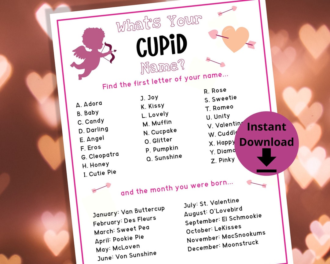 What's Your Cupid Name Game - Valentine's Day Name Generator, What's ...