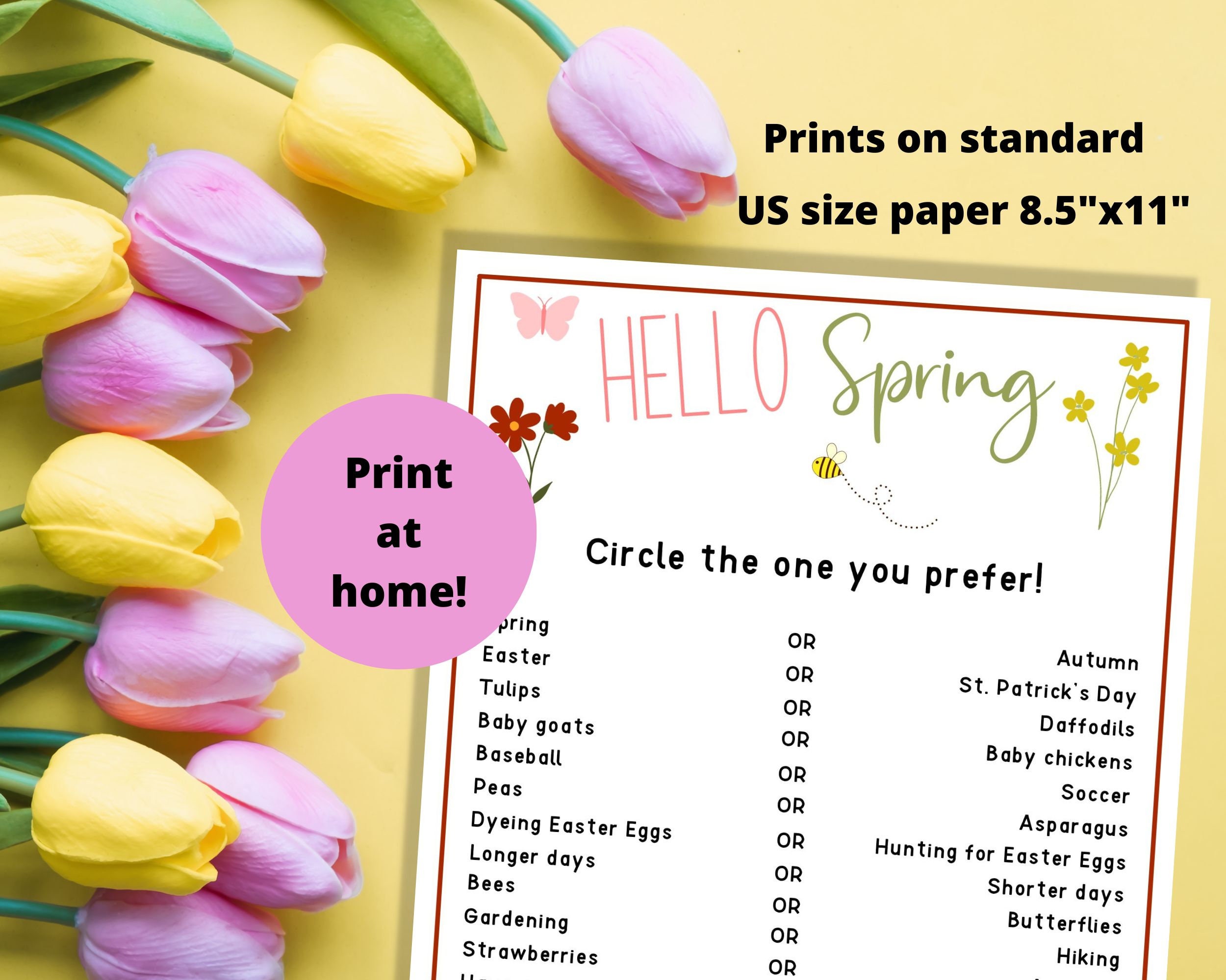 Spring This or That Game Printable Spring Equinox Game, Spring ...