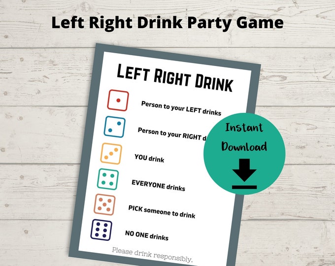 Left Right Drink Party Game, Drunk Dice Game, Drinking Games for Adults ...