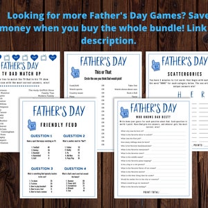 Fathers Day Friendly Feud Game - Father's Day Game, Dad's Day Activity ...