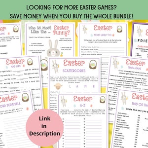 Pin the Tail on the Bunny Children's Game - Easter Game for Kids ...