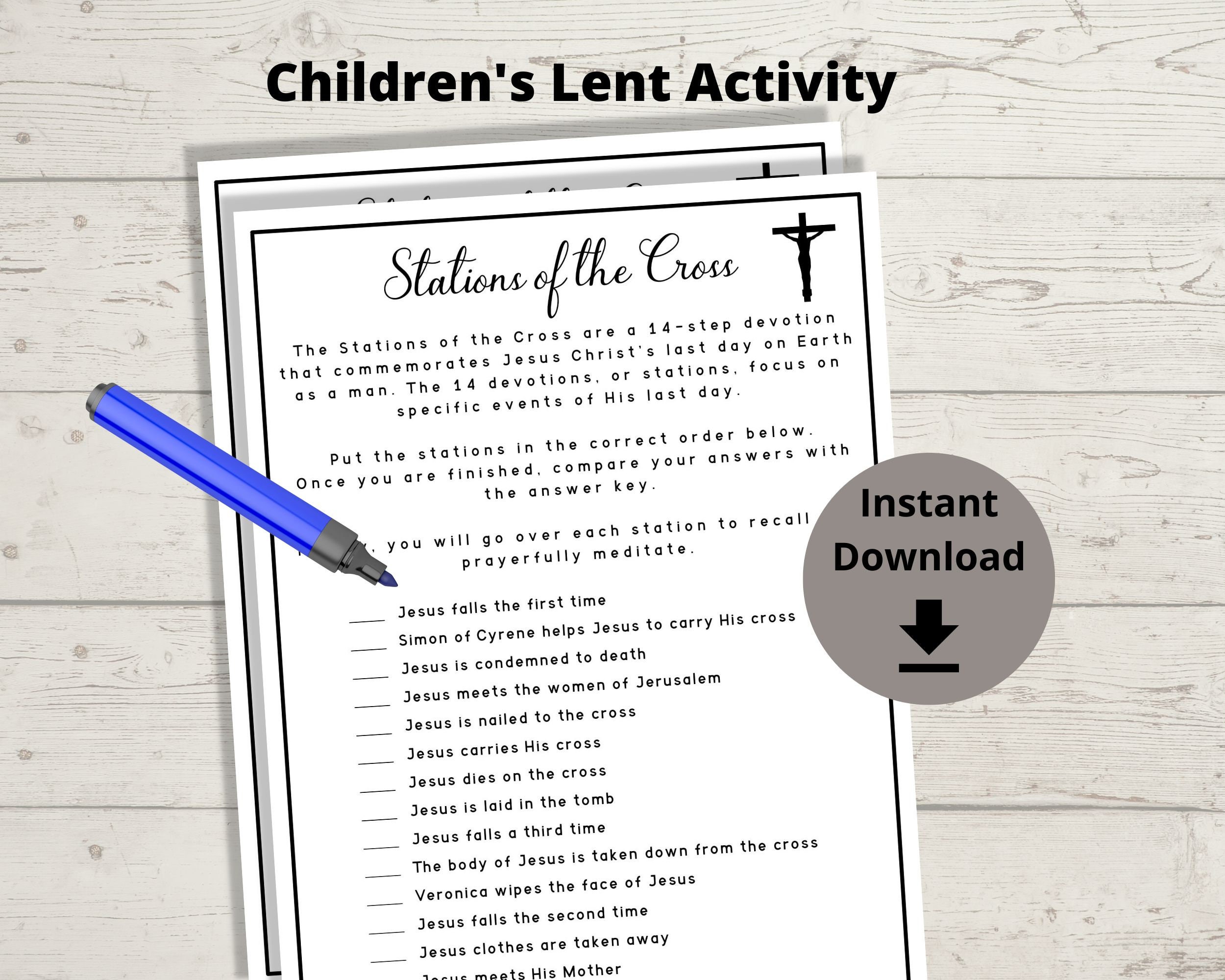 Stations of the Cross Childrens Activity Good Friday Lesson, Ways of ...