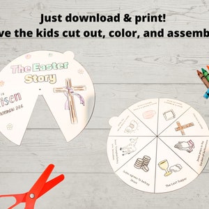 The Easter Story Coloring Wheel - Easter Spinner Wheel, Easter Craft ...
