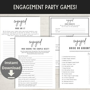 Engagement Party Games Engagement Party Bundle Couples - Etsy
