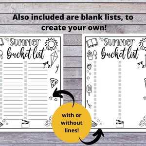 Summer Bucket List - Editable Summer Bucket List, Summer Checklist ...