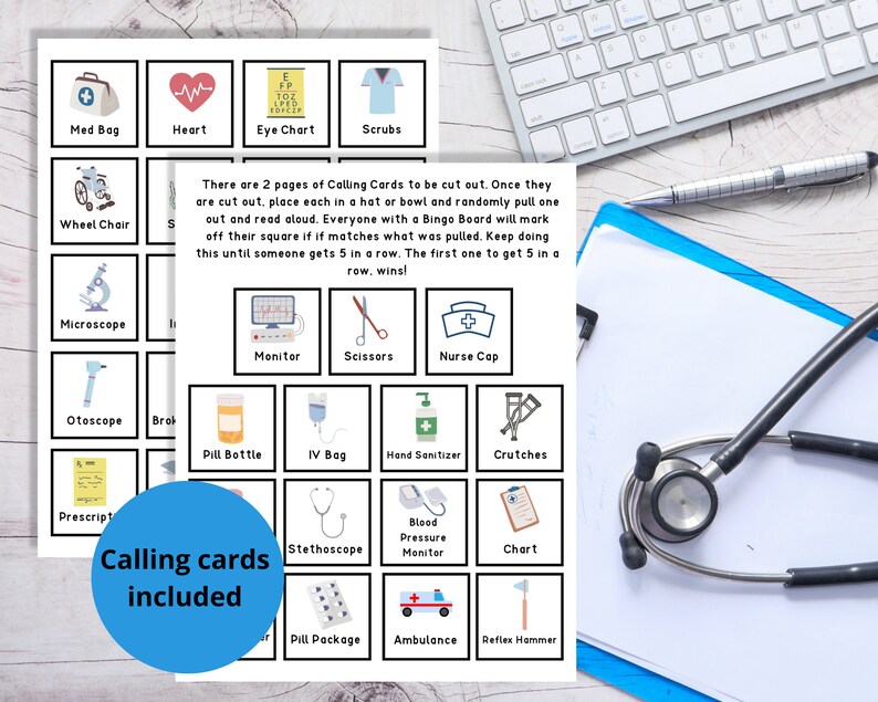 Medical Bingo Game - Nurse Appreciation Week, Nurse Graduation Game ...