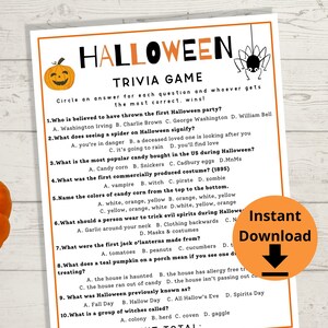 Halloween Trivia - Halloween Quiz, Halloween Party Game, Halloween ...