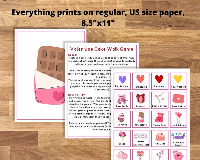 Valentine Cake Walk - Printable Cake Walk, Kids Valentine's Day Game ...