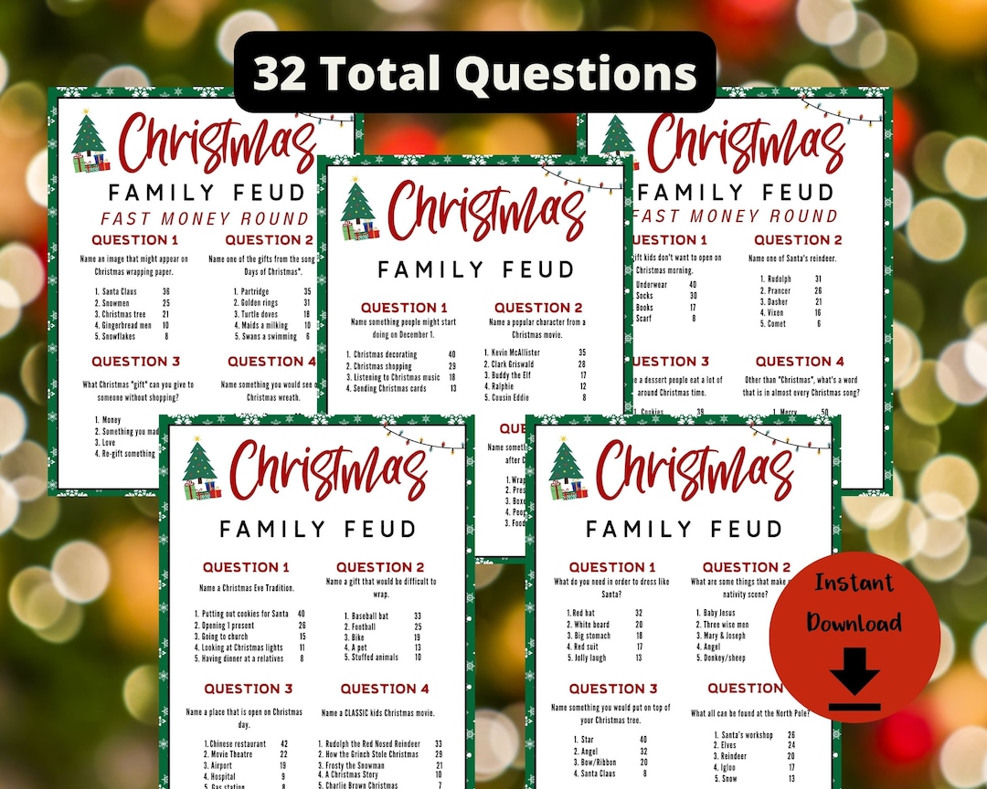 Christmas Family Feud - Christmas Feud, Christmas Friendly Feud ...